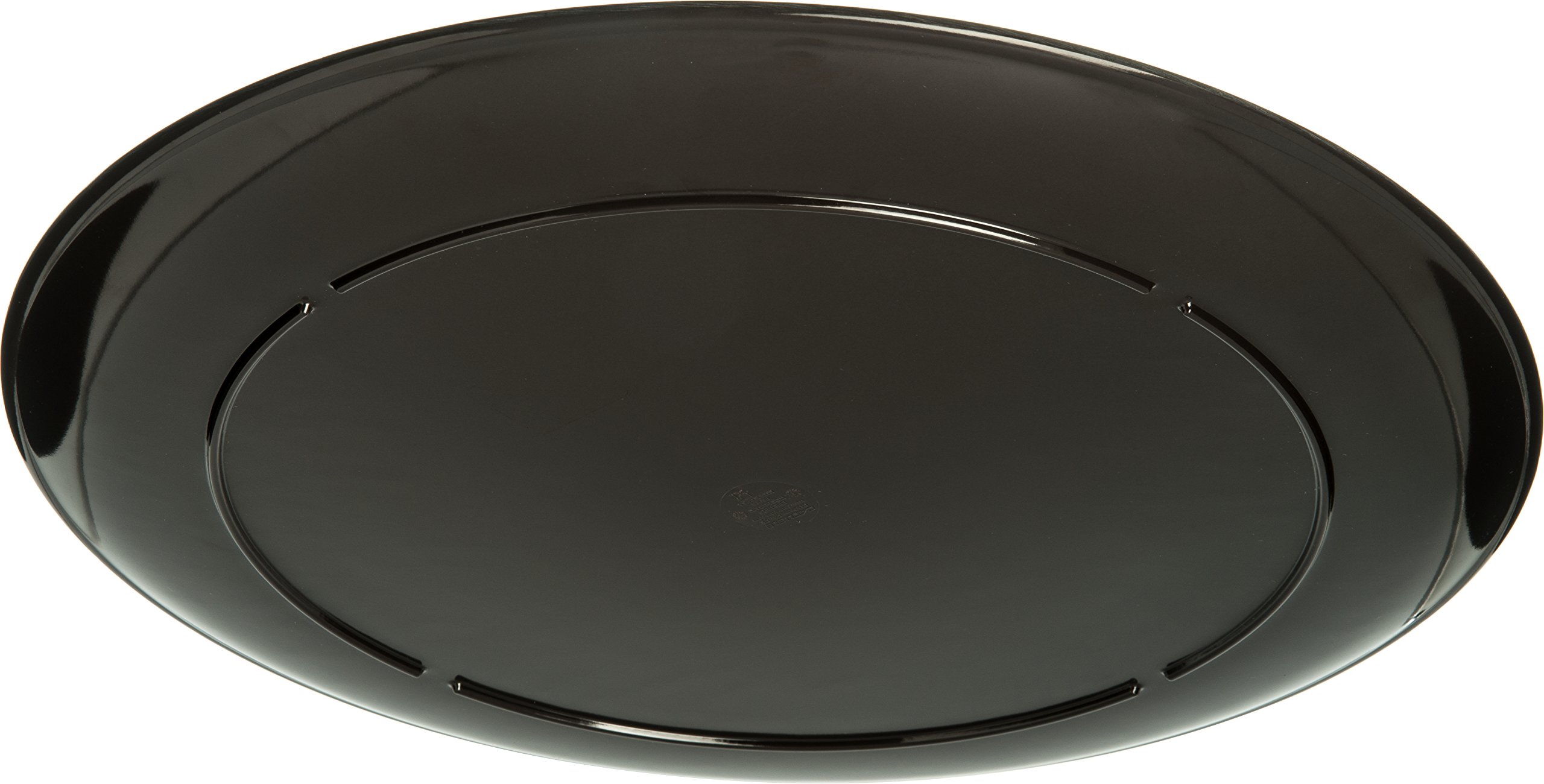 Carlisle FoodService Products Epicure Plastic Round Platter, 18 Inches, Dark Woodgrain
