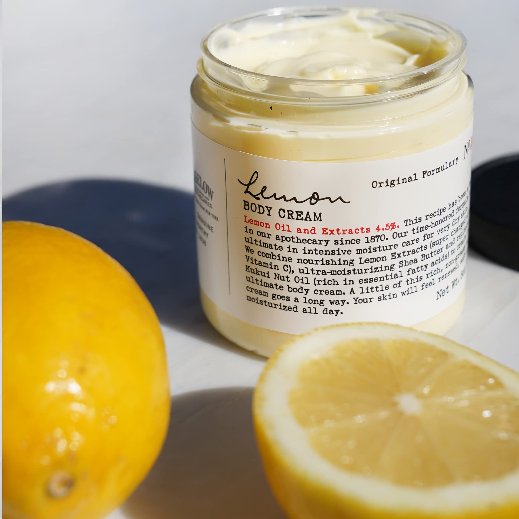 C.O. Bigelow Lemon Body Cream, Moisturizing Body Cream with Shea Butter, Kukui Nut Oil, Lemon Oil and Extracts for Dry Skin, 8 oz.