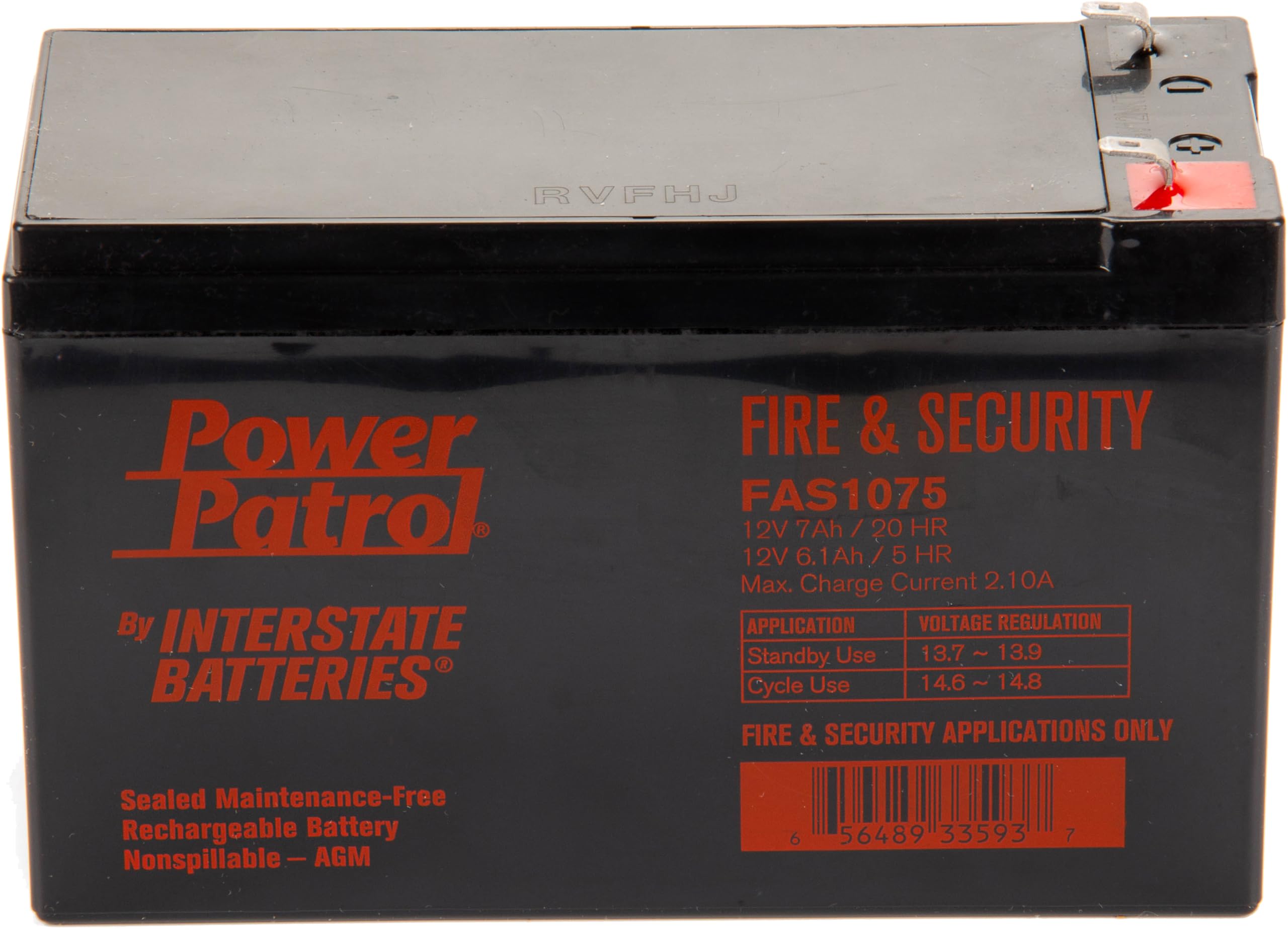Interstate Batteries 12V 7Ah Fire & Security Battery (8-Count) (F1 Terminal) SLA AGM VRLA Power Patrol Rechargeable Replacement for Fire Alarms, Security Systems (FAS1075)