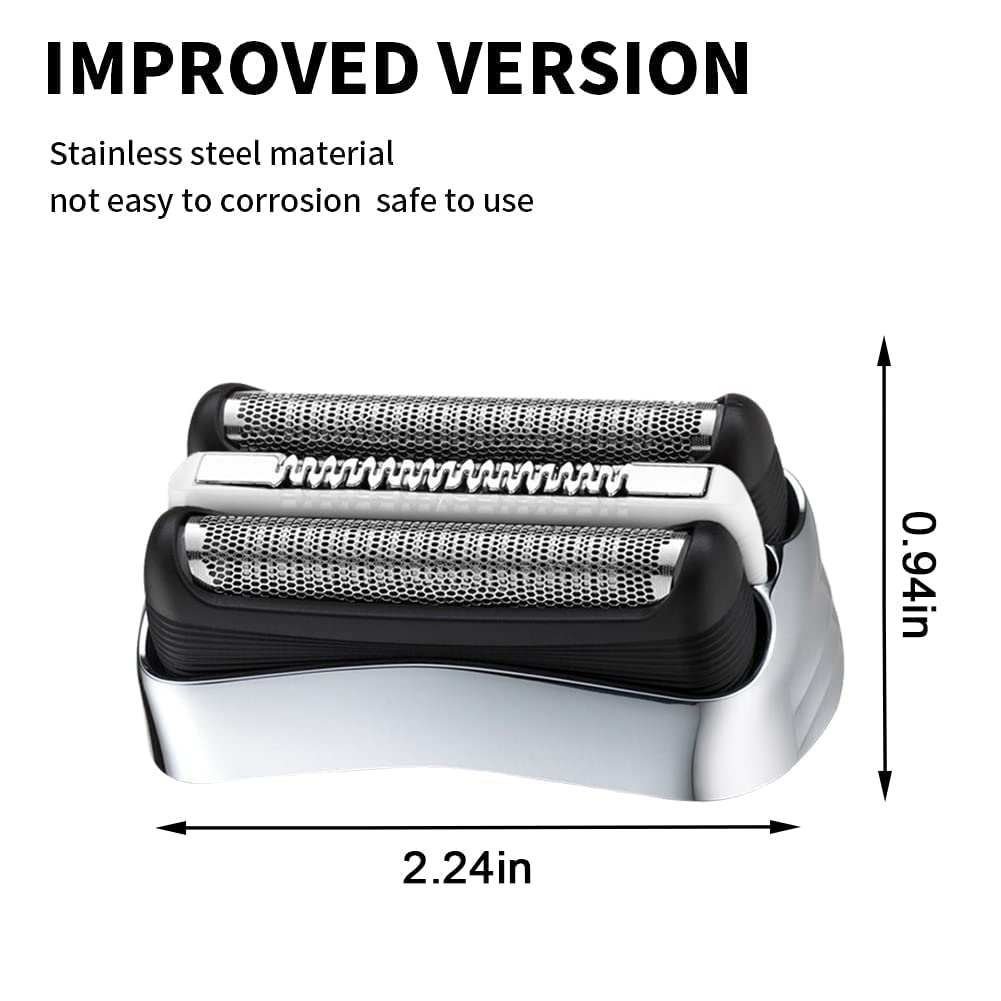 32S Shaver Foil & Cutter Replacement Head Part for Braun, Shaver Razor Blade Cassette Head Compatible with Braun 320 330 340 350CC 370cc-4 390cc-4 3000s 3010s 3040s 3050cc 3070cc