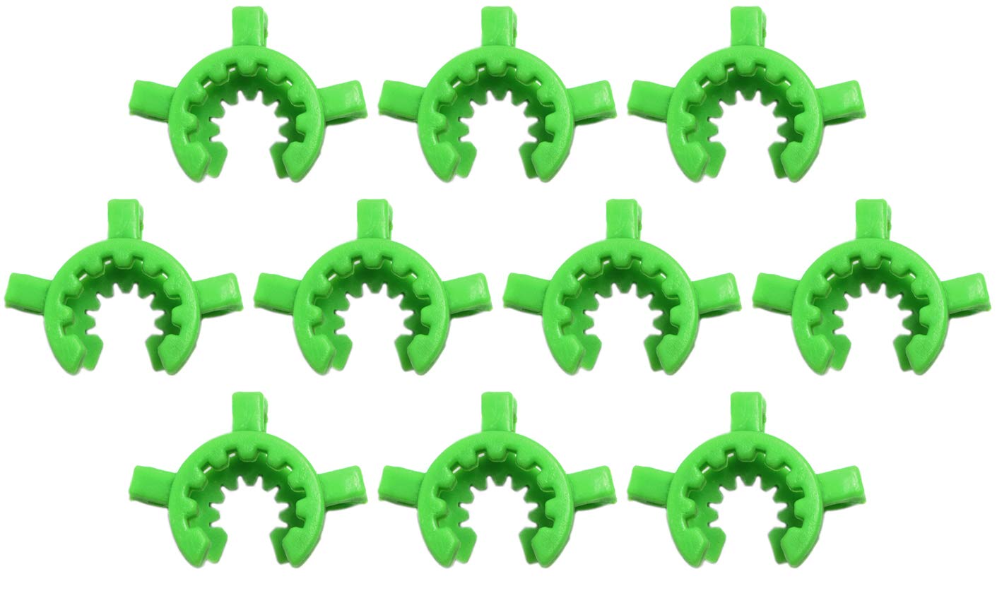 EISCO Joint Clips, Pack of 10 - size 10/19, Standard Taper, Chemical and Temperature Resistant, Mint Green, Ten Clips - Eisco Labs