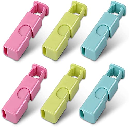 Cozihom Squeeze Bread Bag Clips, Bag Cinches, Bagel Bag Clips, Slip Grip Easy Squeeze & Lock, Assorted Color, 6 Pack