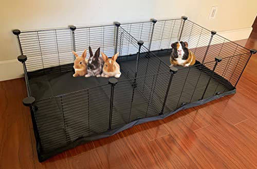 48" Extra Large Dwarf Rabbit Habitat Guinea Pig Play Yard Hamster Critters Turtle Enclosure Center Divider Room Door Mouse Mice Bunny with Bottom Canvas