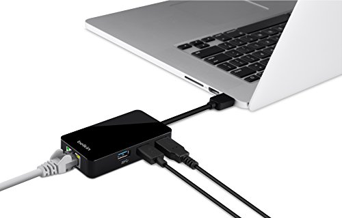 Belkin USB 3.0 Hub w/ 3 USB Ports & Gigabit Ethernet - USB Splitter - USB Hub 3.0 - USB Docking Station - Ethernet Adapter for Laptop - USB Adapter - USB Hub for Laptop - USB Ethernet Adapter - Black