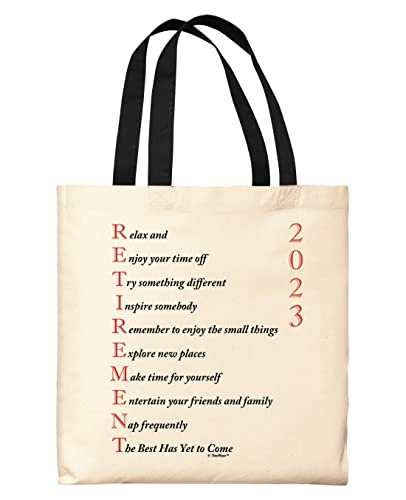 Coworker Retirement Gifts 2023 Retirement Poem Retirement Party Gift Black Handle Small Canvas Tote Bag