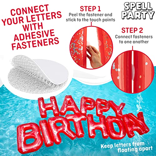 Pool Party Decorations Happy Birthday Pool Floats – Large Floating Letters Pool Party Decorations for Kids Birthday Party Decorations, Perfect for Summer Party Decor Birthday Banner Backdrop