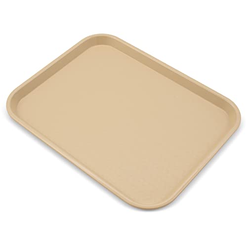 Carlisle FoodService Products Cafe Plastic Fast Food Tray, 14" x 18", Beige, (Pack of 12)