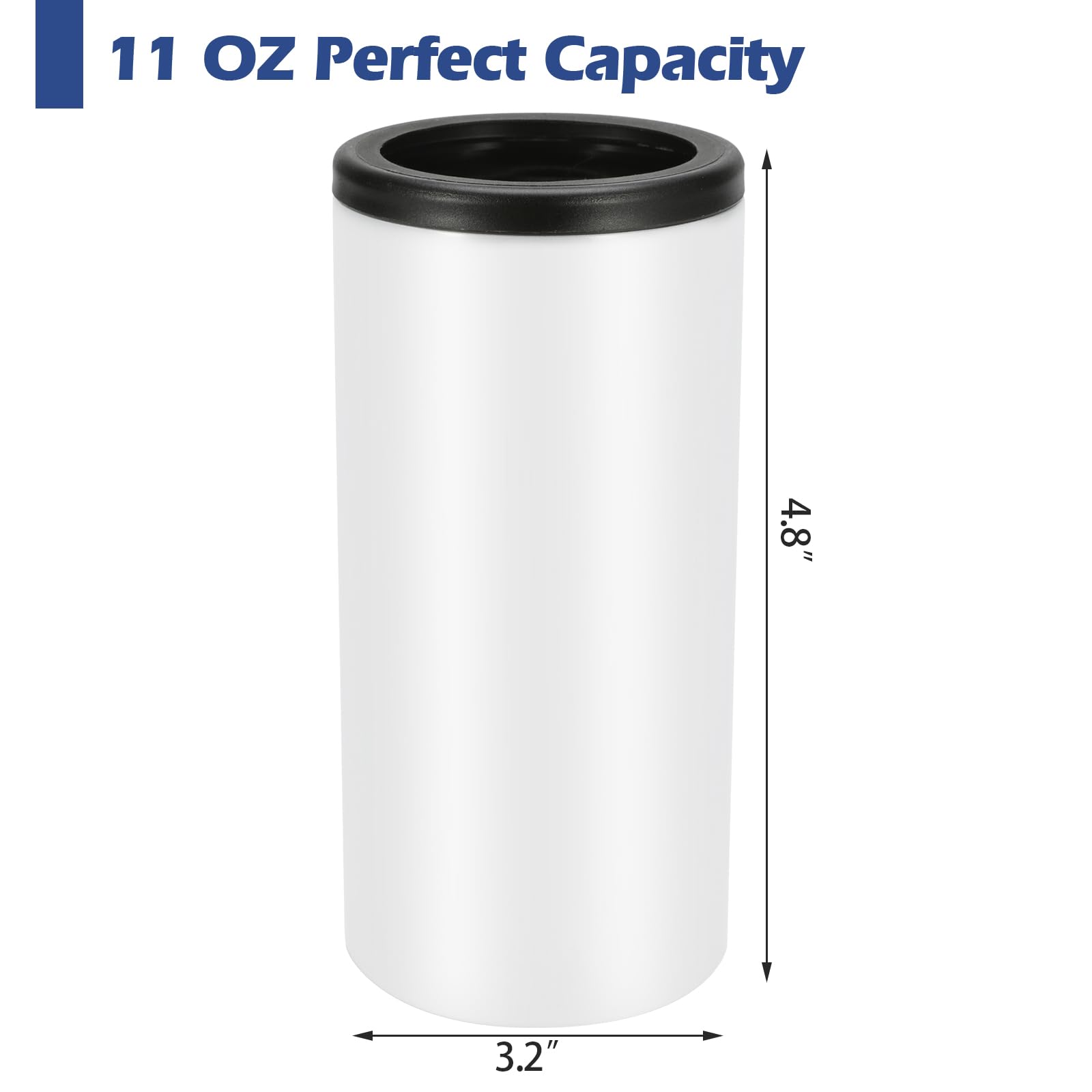 8 Pack Sublimation Can Cooler Blank Sublimation Can Holder Stainless Steel Insulated Can Cooler Sublimation Tumbler Vinly Gifts, White 12oz