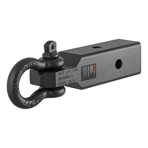 CURT 45831 D-Ring Shackle Mount Trailer Hitch, Fits 2-1/2-Inch Receiver, 13,000 lbs, CARBIDE BLACK POWDER COAT