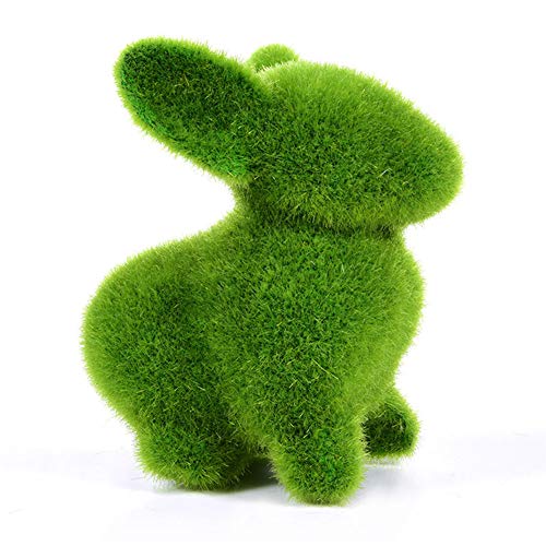 3 Pcs Artificial Moss Animal Turf Grass Rabbit Furry Flocked Bunny Rabbit Alpaca Squirrel Puppy Figurine Easter Rabbit Cute Animal Ornaments Decor for Home Office Party Desk Garden