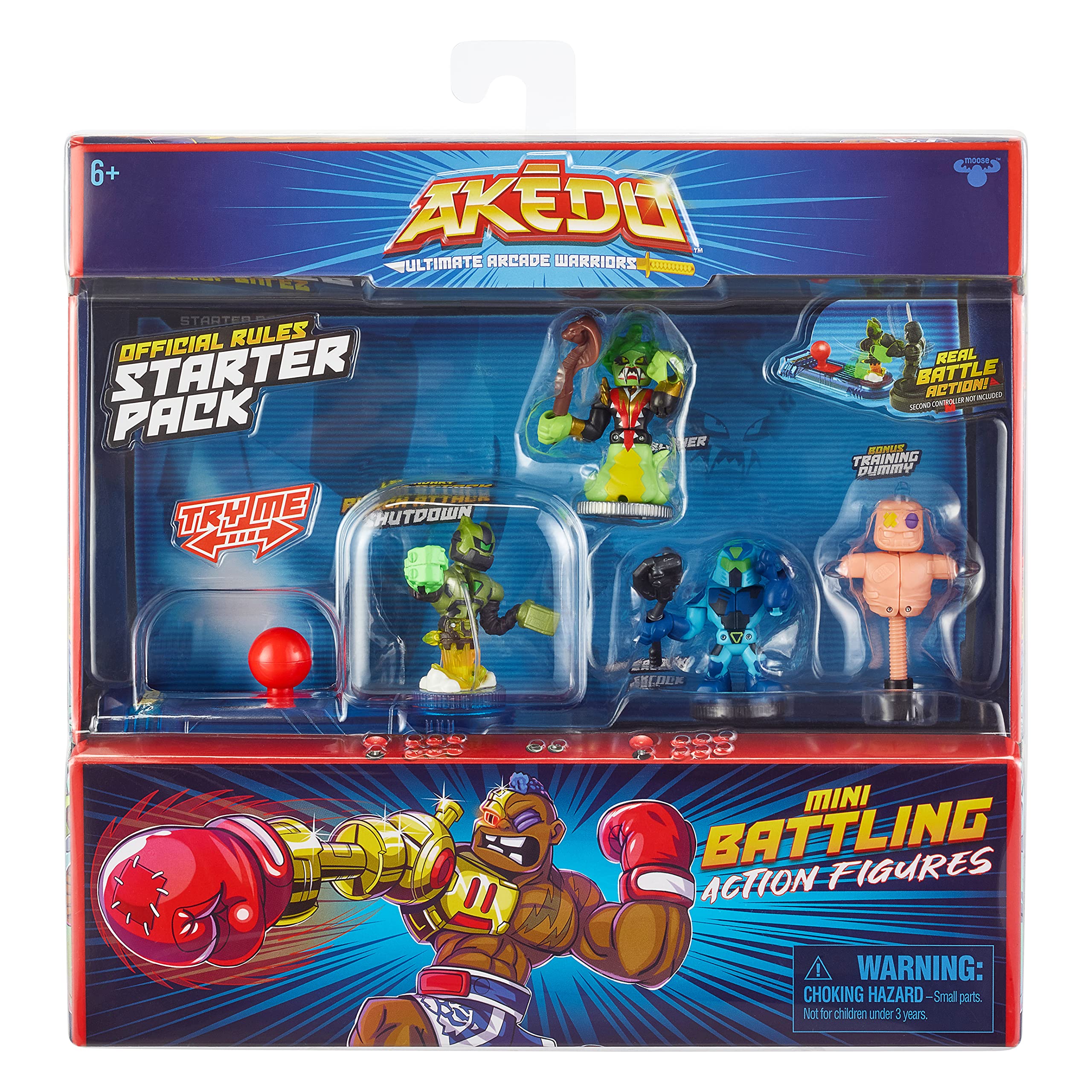 Akedo Ultimate Arcade Warriors Bundle - Mini Battling Action Figures for Amazon Exclusive