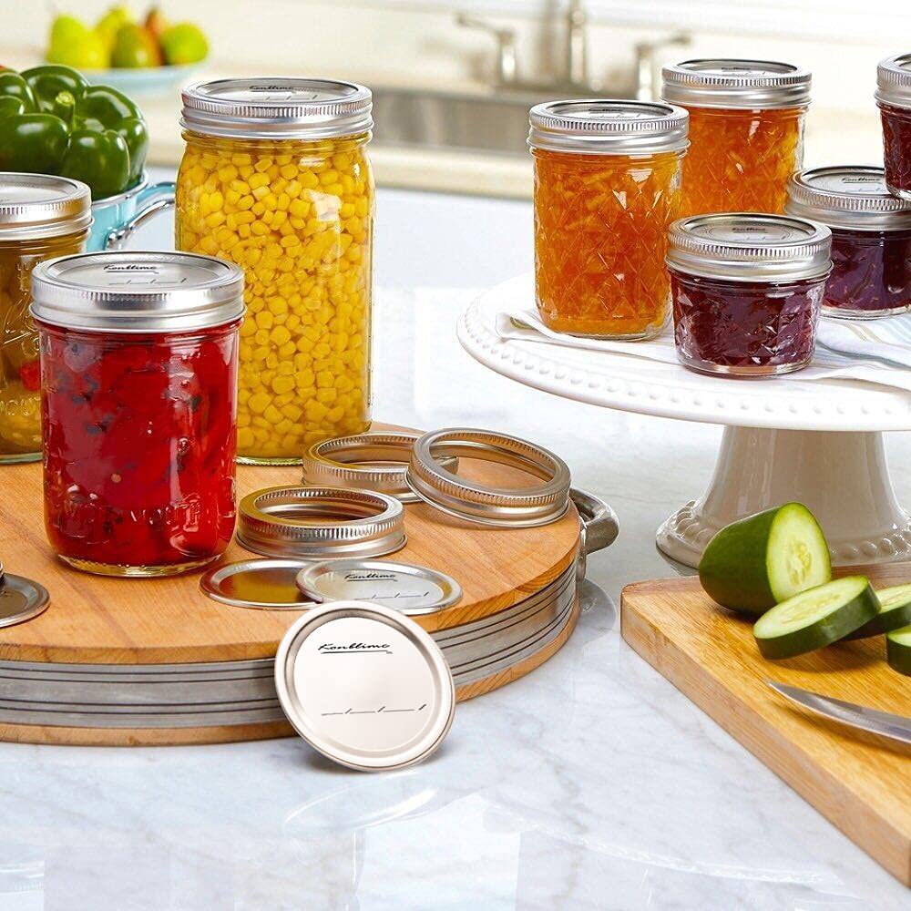 200-Count Canning Lids, Regular Mouth Canning Lids for Ball, Kerr Jars, Split-Type Metal Mason Jar Lids and Secure Canning Jar Lids, 100% Fit for Regular Mouth Jars Lids(200-Count, 70mm)