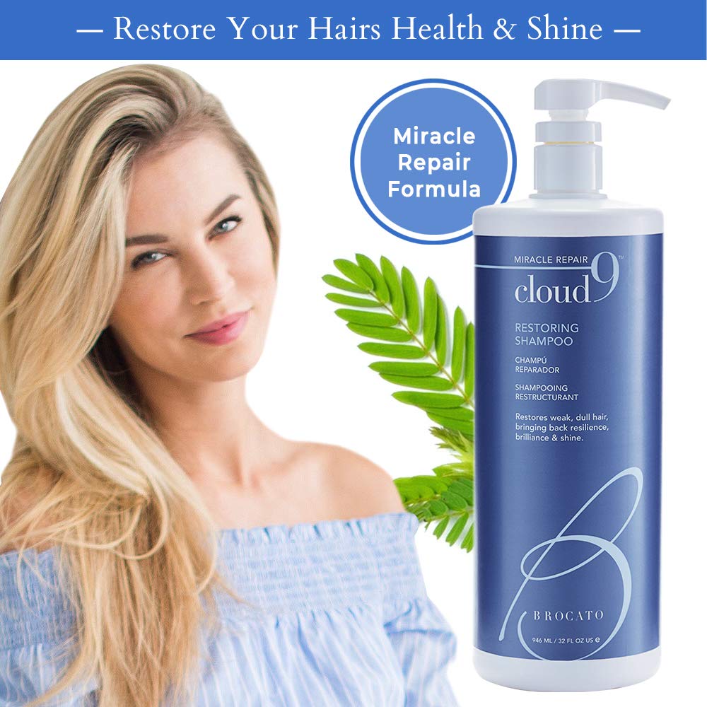 Brocato Cloud 9 Restoring Shampoo by Beautopia Hair: Miracle Repair Moisturizing & Revitalizing Shampoo - 32 oz