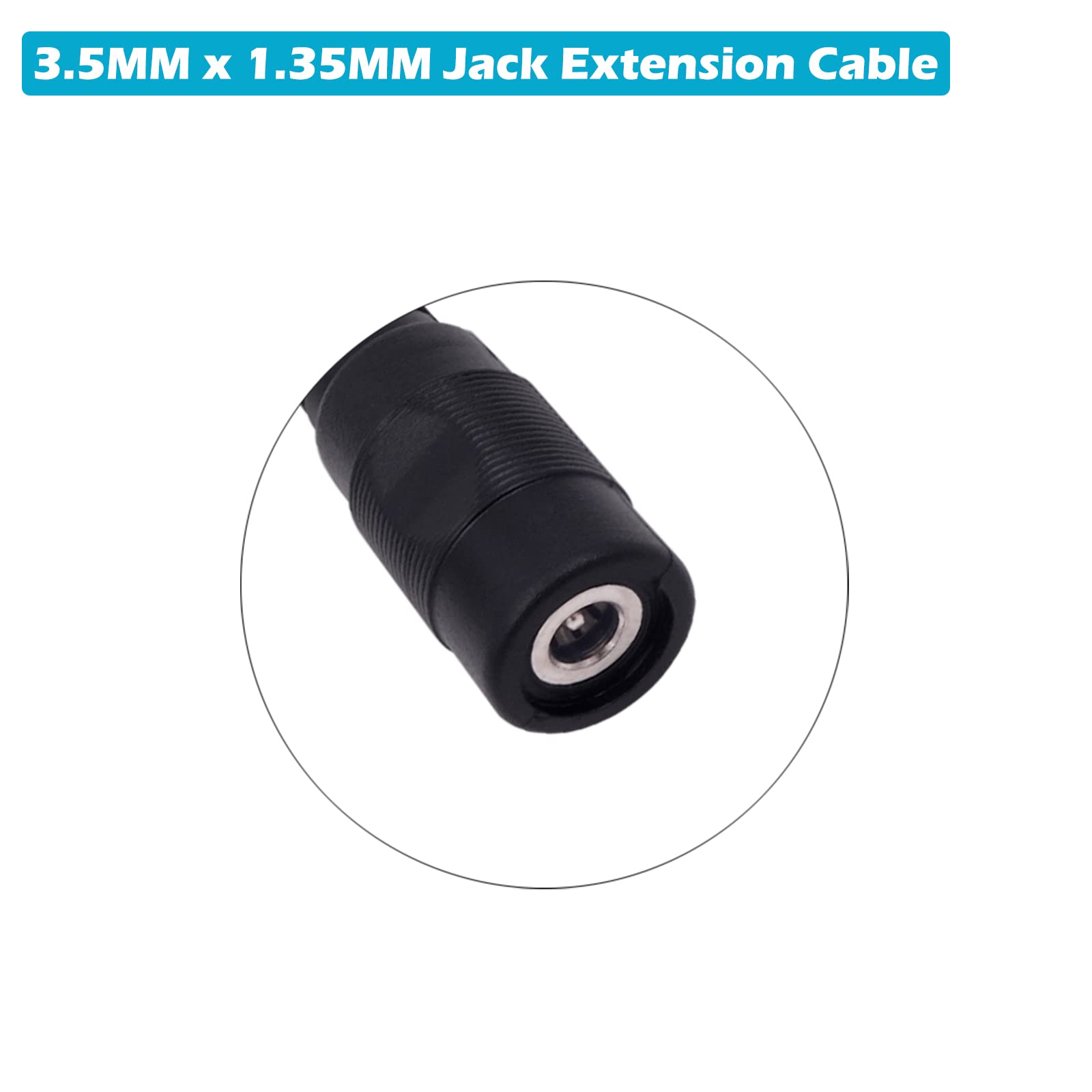 Fancasee 2 Pack 3.5mm x 1.35mm DC Power Extension Cable 90 Degree Right Angle Male to Female Plug Jack Extension Cord for IP Camera CCTV Security Camera Surveillance LED
