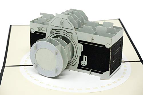 Camera - WOW 3D Pop Up Greeting Card for All Occasions - Birthday, Congratulations, Good Luck, Anniversary, Get Well, Love, Good Bye …