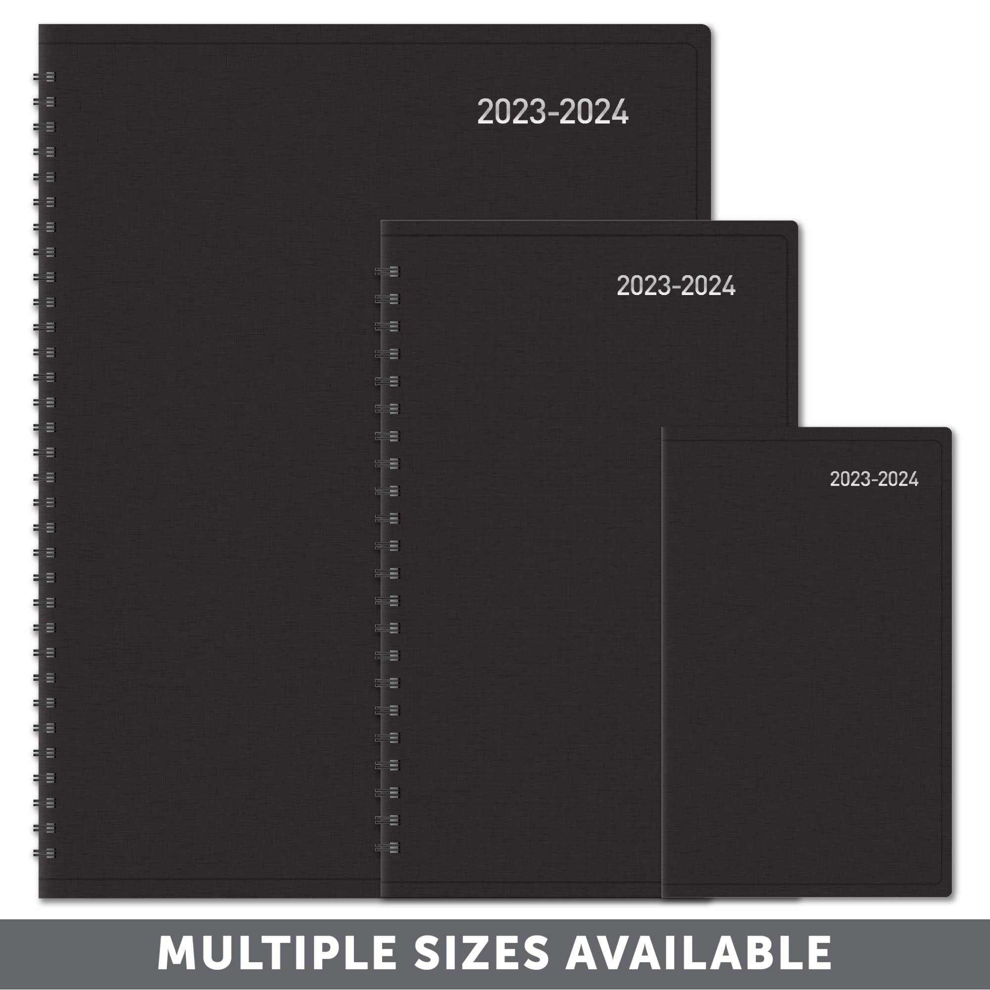 2023-2024 Office Depot® Brand 14-Month Weekly/Monthly Academic Planner, Vertical Format, 7-1/2" x 9", 30% Recycled, Black, July 2023 to August 2024