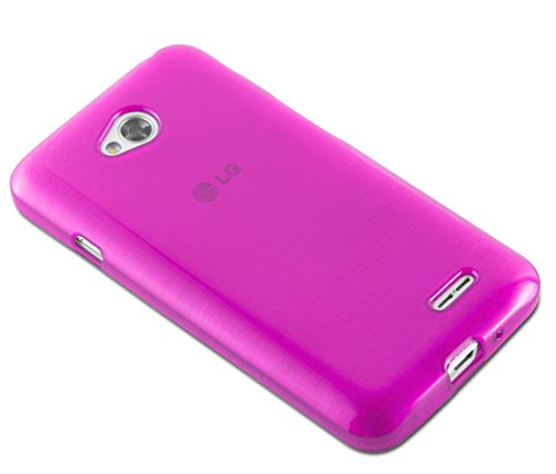 Cadorabo Case Compatible with LG L70 (1.SIM) in Pink - Shockproof and Scratch Resistant TPU Silicone Cover - Ultra Slim Protective Gel Shell Bumper Back Skin