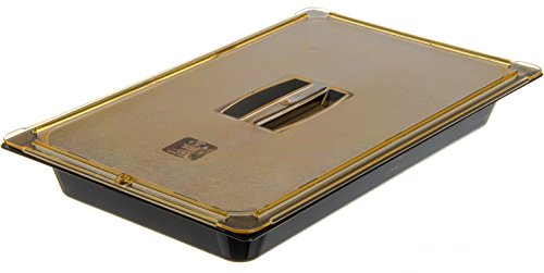 Carlisle FoodService Products 10410U13 StorPlus High Heat Universal Handled Food Pan Lid, Full Size, Amber