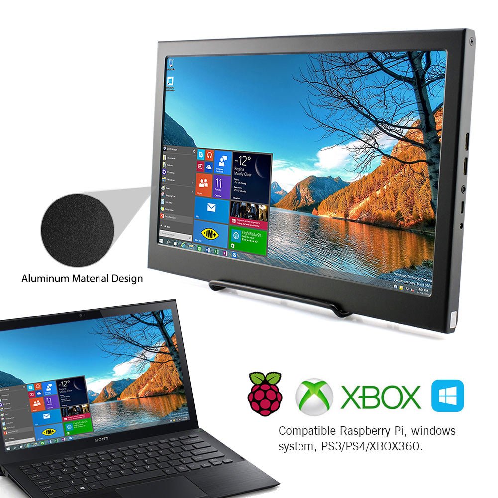 ELECROW 13.3 Inch Monitor 1920X1080 IPS External Portable Monitor HDMI-Compatible for PC Laptop Game Consoles