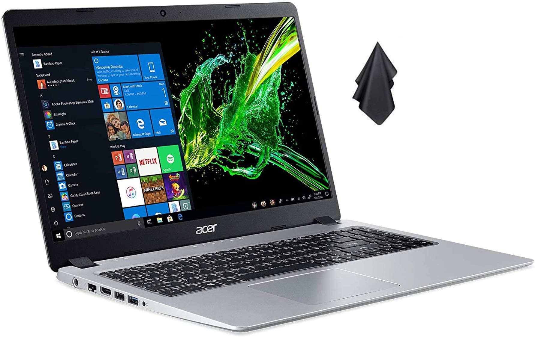 2021 Newest Acer Aspire 5 Slim Laptop, 15.6 inches Full HD IPS Display, AMD Ryzen 3 3200U, Vega 3 Graphics, 8GB DDR4, 128GB SSD, Backlit Keyboard, Windows 10 + Nly MP