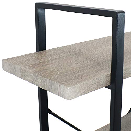 Sunnydaze 5-Tier Bookshelf - Industrial Style with Freestanding Open Shelves with Veneer Finish - Holds Books, Media, Storage Cubes, DVDs and More - Oak Gray