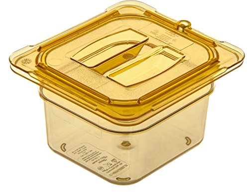Carlisle FoodService Products 10510U13 StorPlus High Heat Universal Handled Food Pan Lid, Sixth Size, Amber