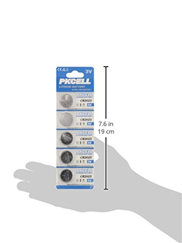 BlueDot Trading CR2025 3 Volt Lithium Button Coin Cell Long-Lasting Batteries for Watches, flameless Candles, calculators, and Many Other Devices, Pack of 5