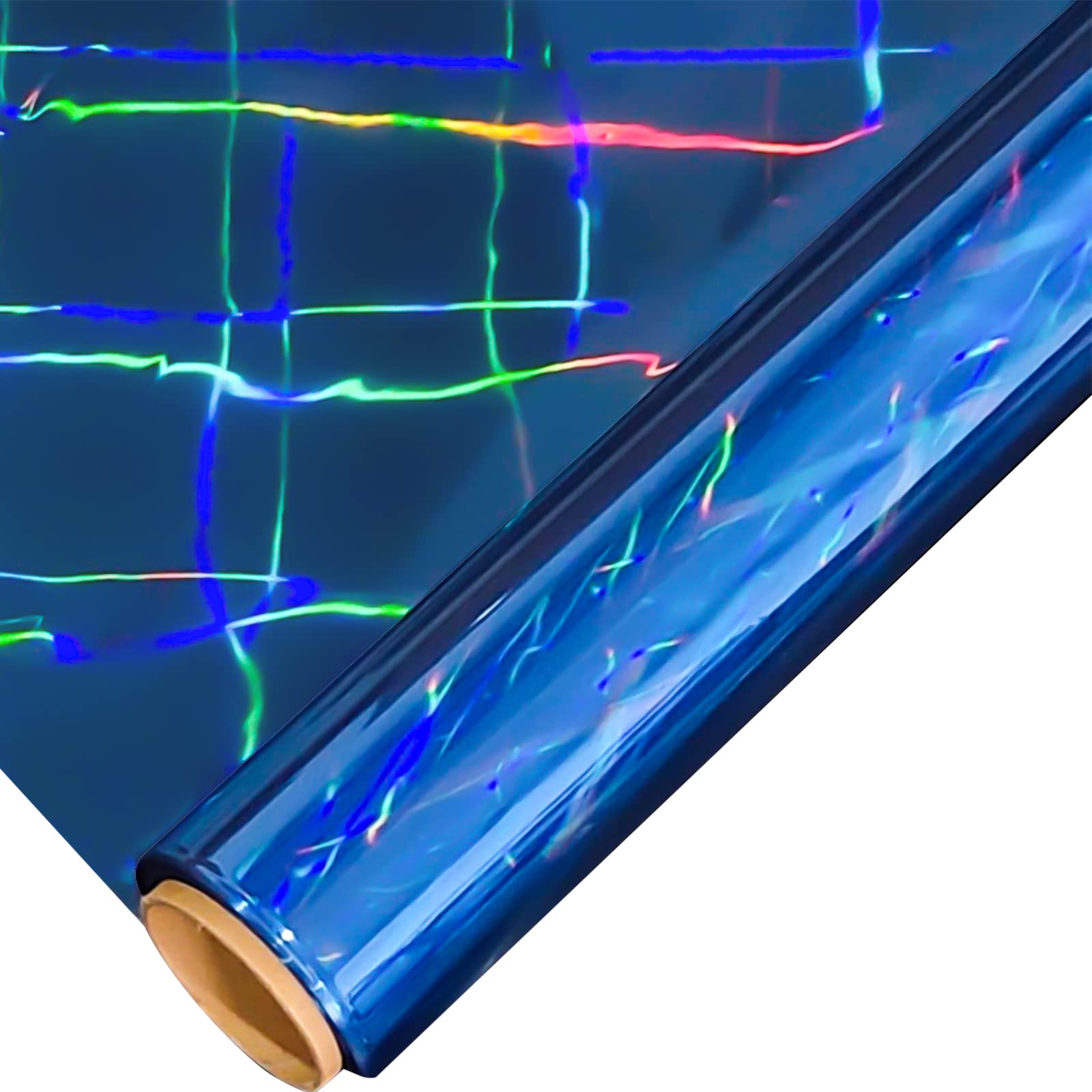 34in x 50ft Cellophane Wrap Roll Blue: Translucent Extra Wide Flower Wrapping Paper, Cellophane Wrap for Gift Baskets Flower, Crafts, Treats, Birthday, Candy Package Flower DIY Wrapping