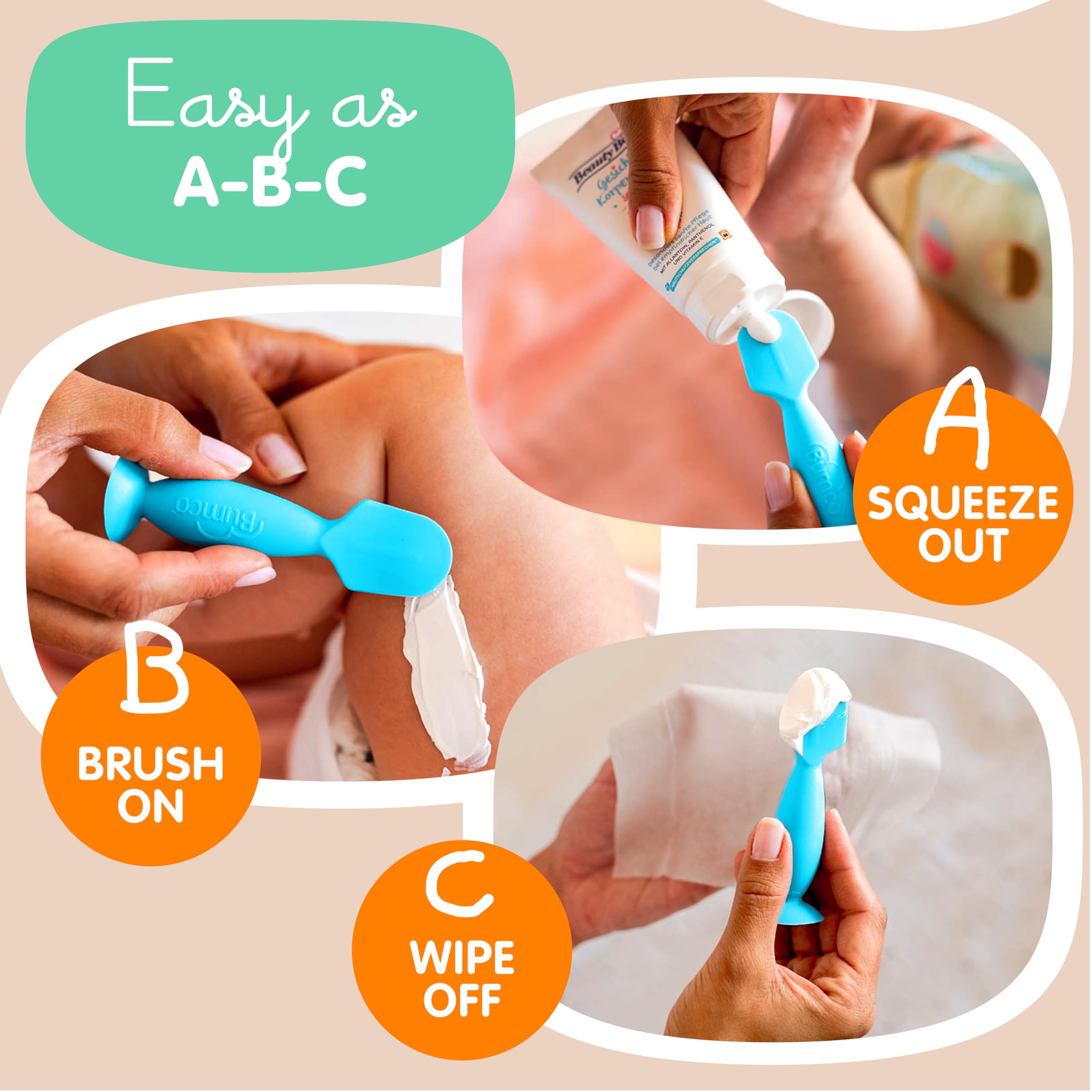 Bumco Mini Diaper Cream Spatula with Case (2-Pack) - BPA-Free Butt Spatula Baby, Soft Diaper Spatula, Diaper Cream Applicator, Mom-Invented Baby Must Haves, Diaper Bag Essentials, Butt Paste Spatula