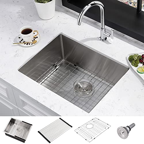 23 Inch Undermount Kitchen Sink Stainless Steel-HACHENL 23X18 Inch Kitchen Sink 16 Gauge Stainless Steel Kitchen Sink 10 inch Deep Single Bowl Kitchen Sink Small Kitchen Sink Bar Sink
