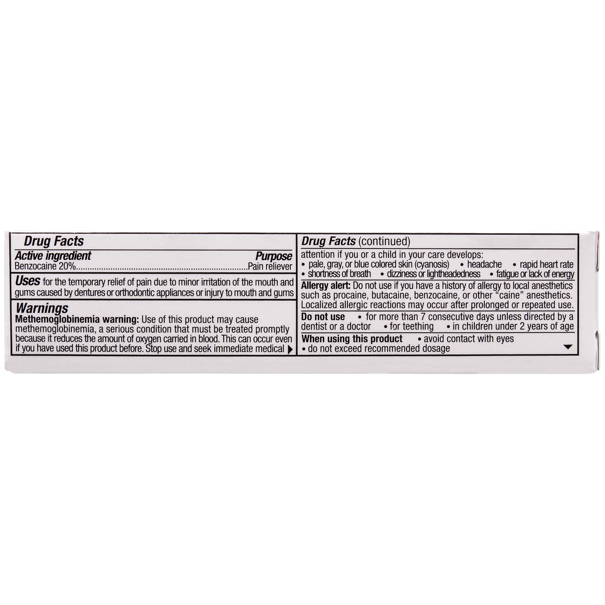 Benzodent Dental Pain Relieving Cream for Dentures and Braces, 0.25 oz tube (Pack of 3)
