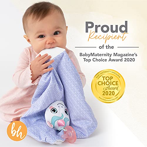 BooginHead Pacifier Holder Stuffed Animal Pacifier Lovey with Baby Teether, Bunny