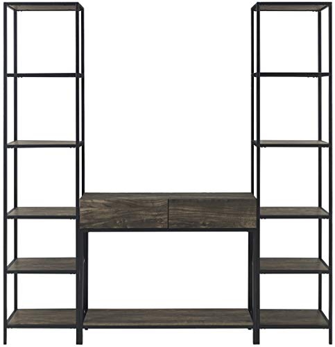 Crosley Furniture KF13053BR Jacobsen 3-Piece Entertainment Set, Brown Ash/Matte Black