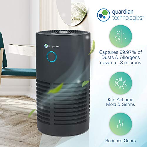 Germ Guardian True HEPA Filter Air Purifier for Home, Office, Bedrooms, Filters Allergies, Pollen, Smoke, Dust, Pet Dander, UV-C Sanitizer Eliminates Germs, Mold, Odors, Quiet 4-in-1 AC4700BDLX