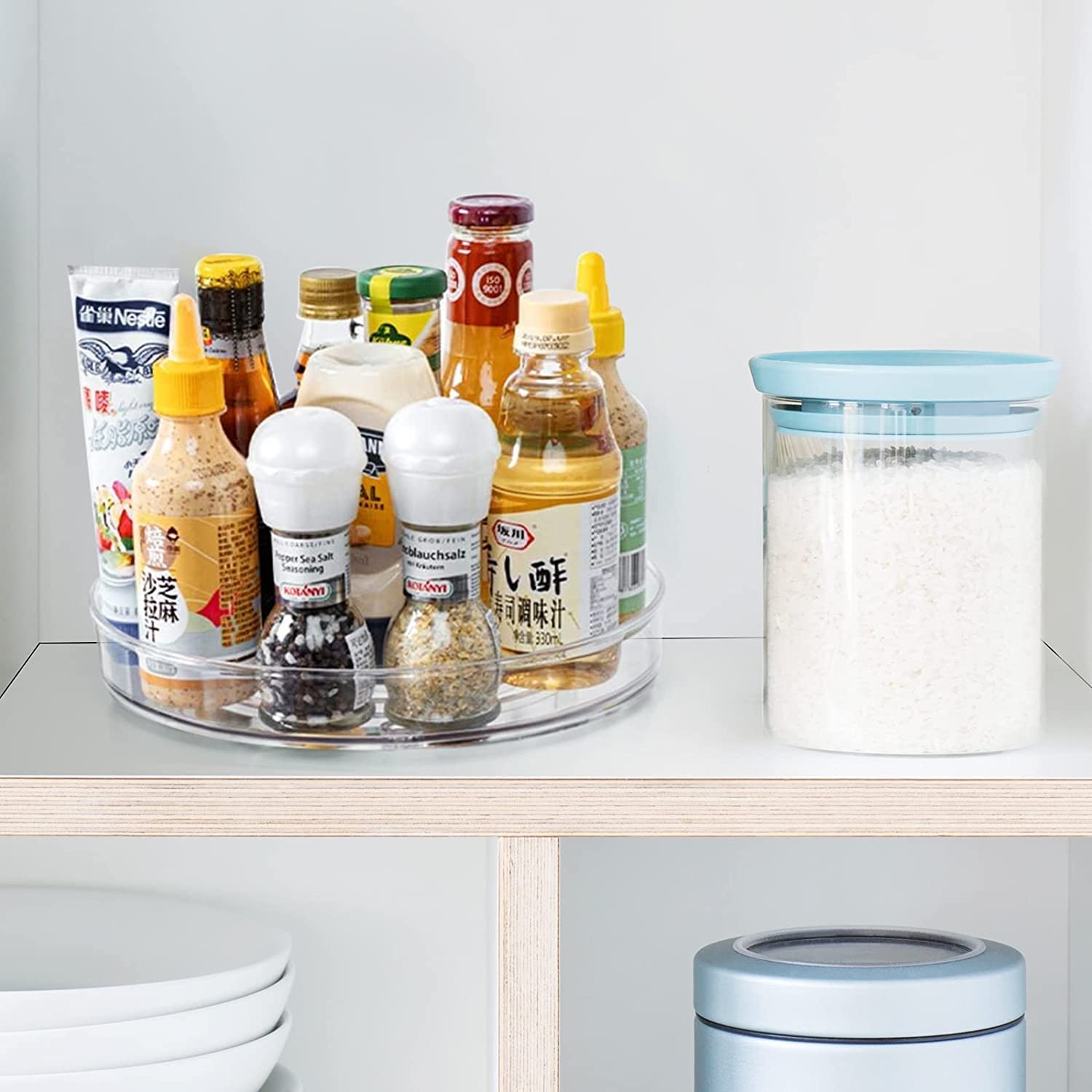 1PACK - 10" Clear Lazy Susan Organizer for Cabinet β Quality-Crafted, Durable Turntable Organizer, Bathroom & Cabinet Organizer for Pantry Organization and Storage β Kitchen Organization by TLC Depot
