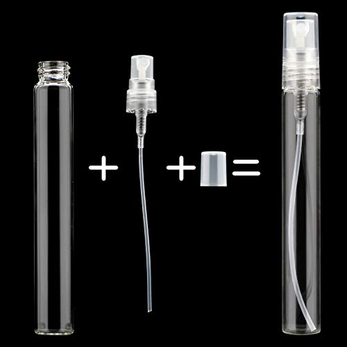 SAVITA 5PCS 10ml Clear Spray Bottle Refillable Perfume Atomizer Small Fine Mist Empty Glass Liquid Containers for Essential Oils, Perfumes Personal Beauty Care