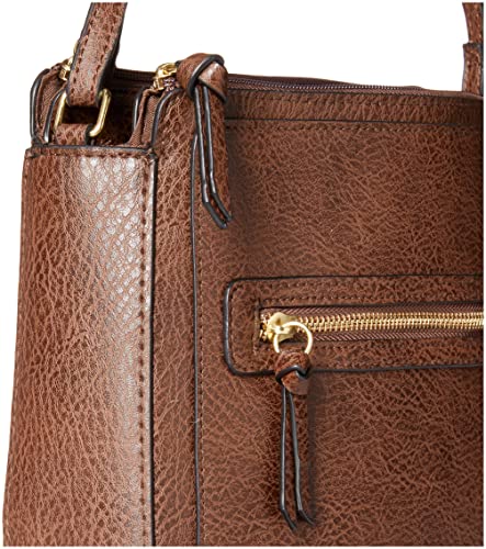Bueno of California Elephant Grain Crossbody, Brown