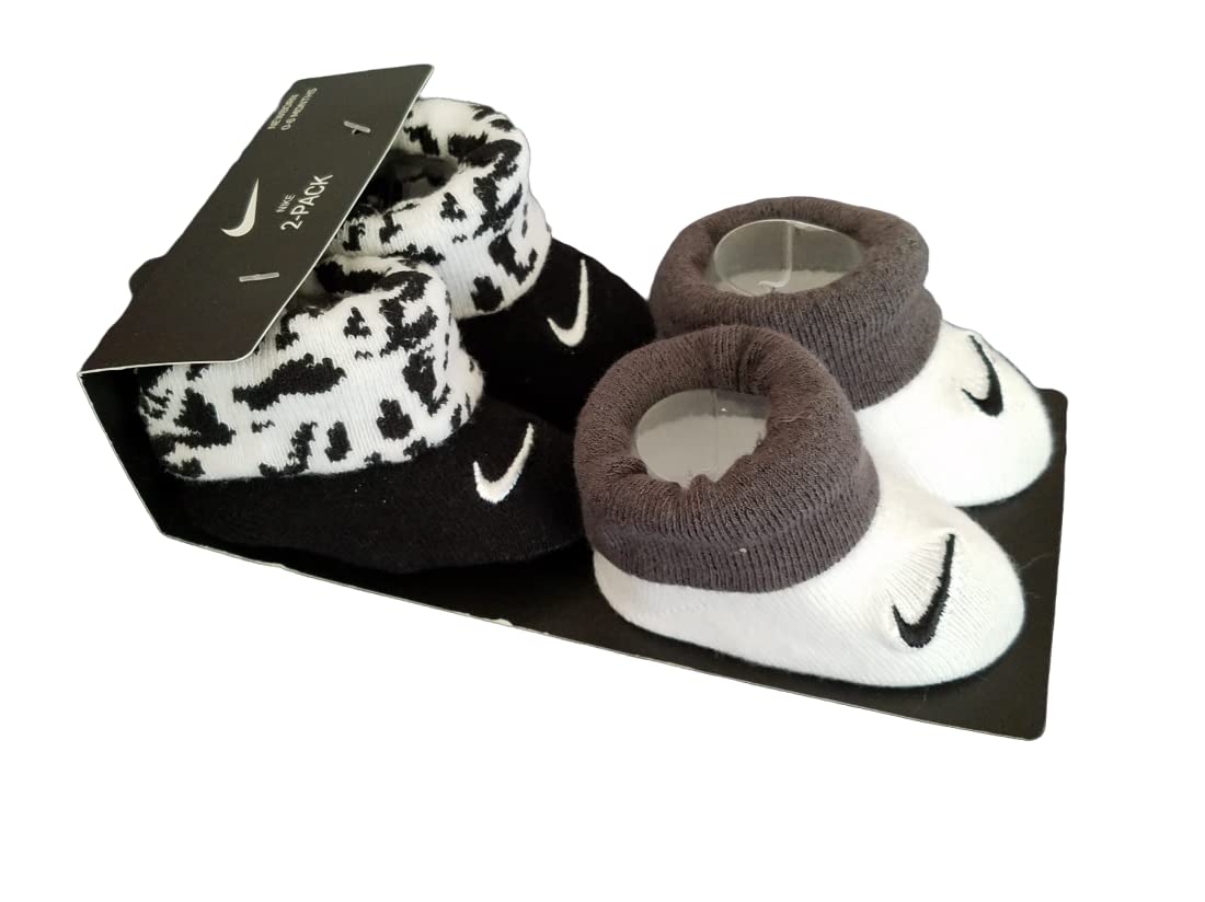 Nike Baby 2-Pack Bootie Socks (Black/White/Gray)