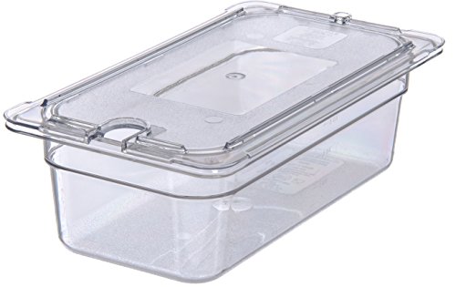 Carlisle FoodService Products Plastic Food Pan 1/3 Size 4 Inches Deep Clear