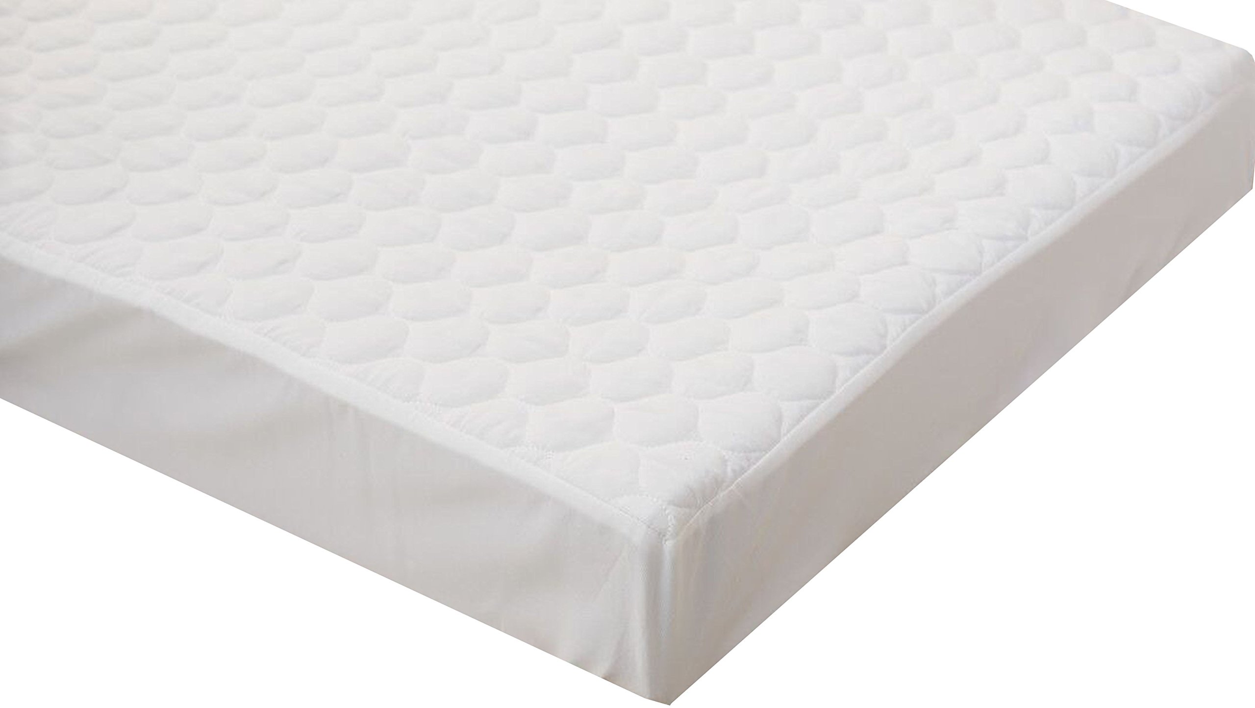 Elegant Comfort Baby-Swaddle-Blue 100% Waterproof Fitted Crib and Toddler Protective Mattress Protector Pad Cover, 28 X 52, White