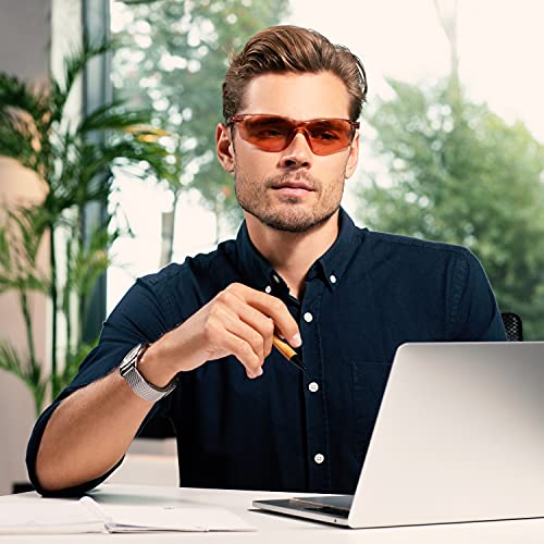 NoCry Lightweight Blue Light Blocking Glasses with Orange Lenses, Anti Fog and Anti Scratch Coating and UV 400 Protection; ANSI Z87.1 Certified