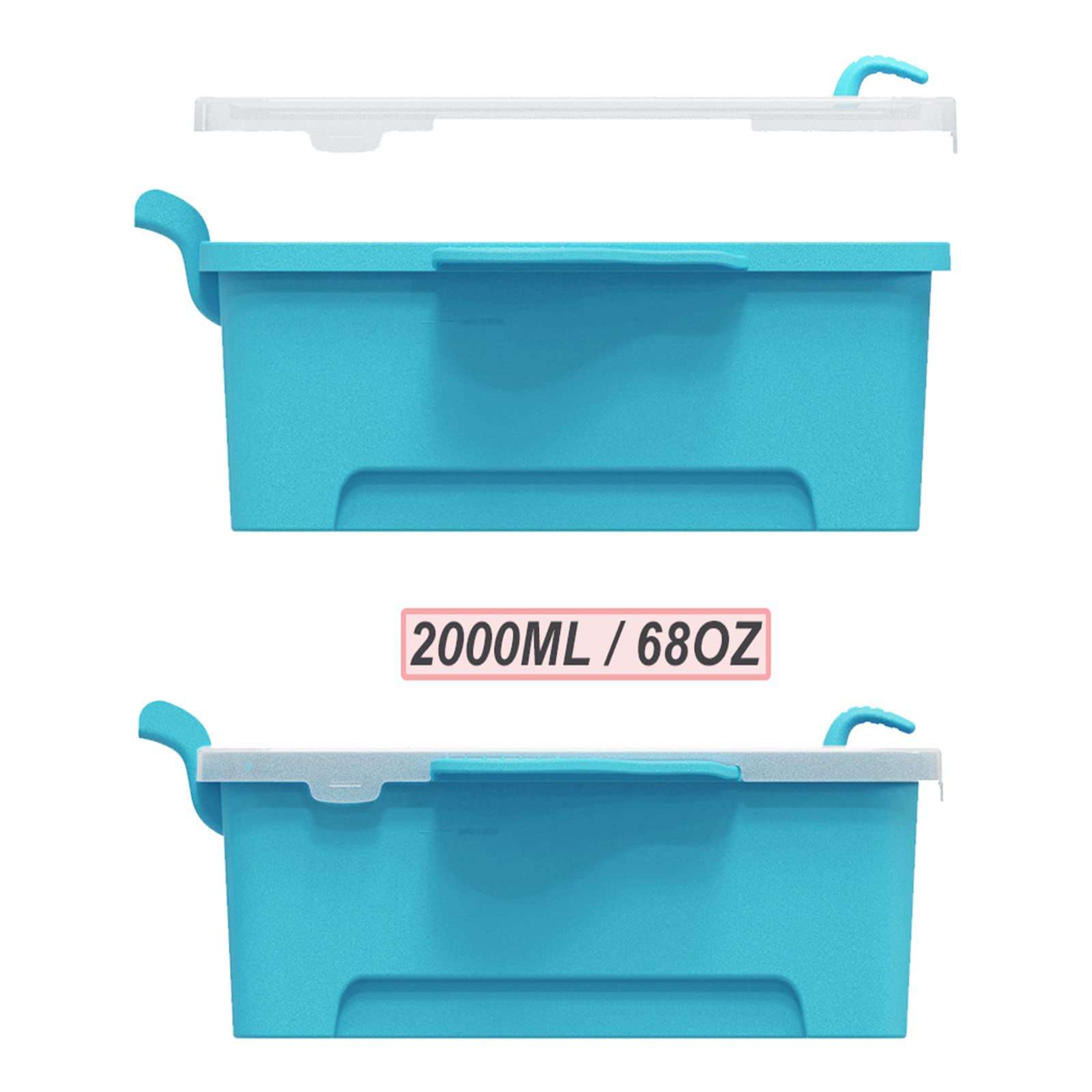 2000ML / 68OZ Microwave Pasta Container Cooker, Noodles Cooker with Strainer. Quickly Cooks up to 4 Servings Pasta, Cute Elephant-Shaped Multifunctional Cooker for Dorms, Kitchens or Offices.(Blue)