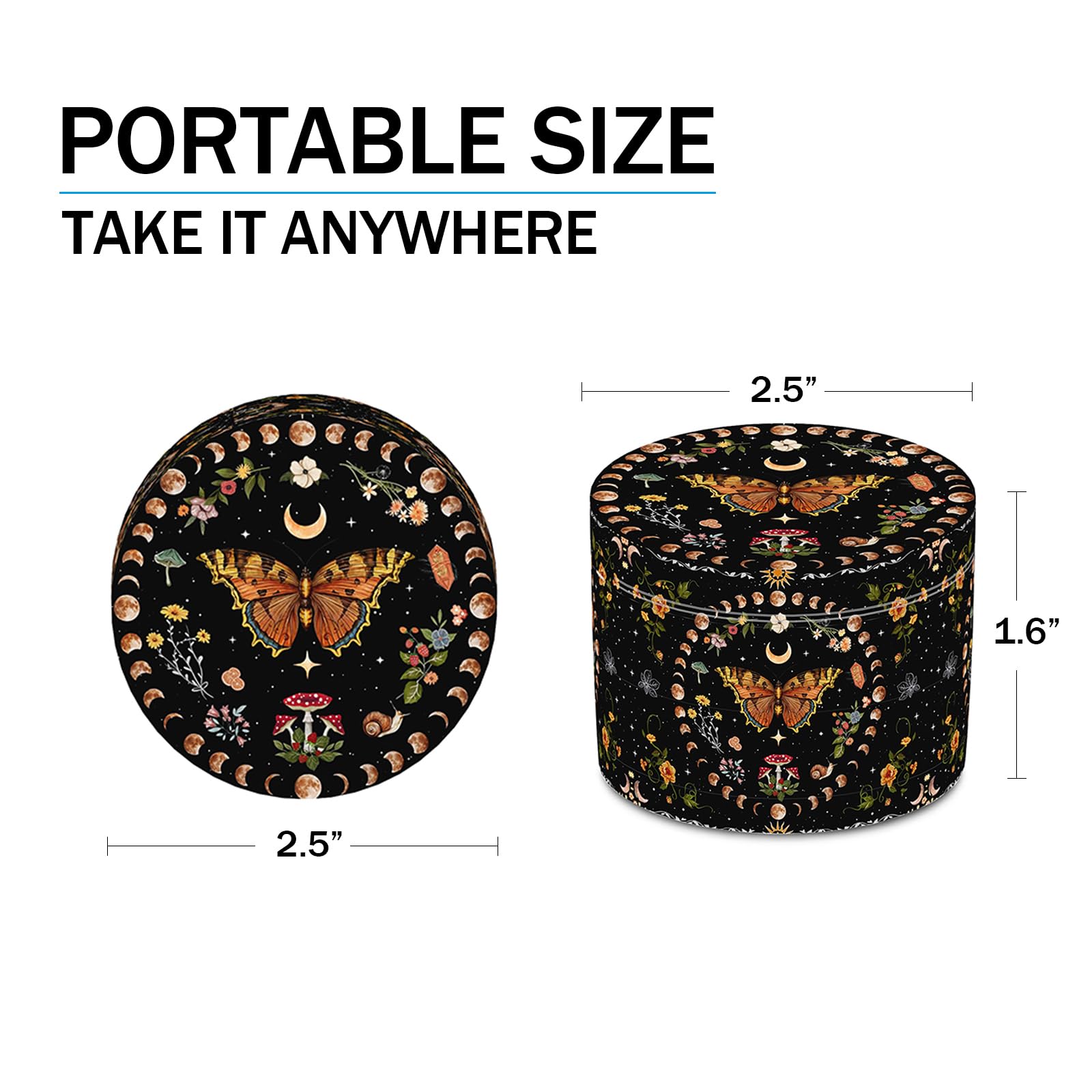 2.5inch Grinder, Large Boho Butterfly Grinder