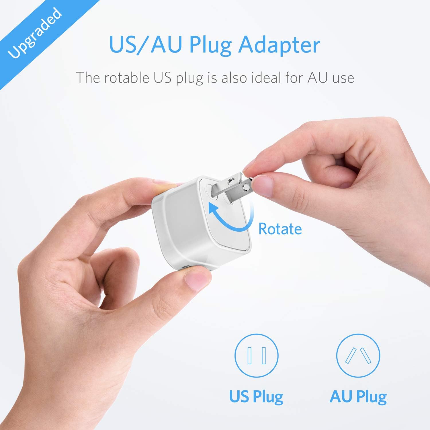 BESTEK Universal Travel Adapter 220V to 110V Voltage Converter with 6A 4-Port USB Charging and UK/AU/US/EU Worldwide Plug Adapter (White)