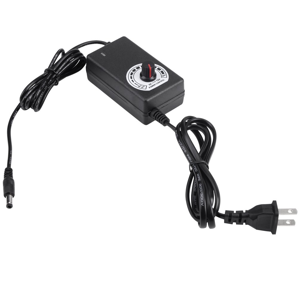 AC to DC Converter 110V-240V AC to DC 3-12V 2A Power Adapter Supply-Adjustable for Motor Speed Controller 110-240V