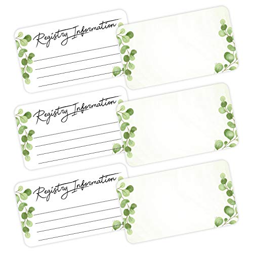 PARTH iMPEX Registry Information Cards - (Pack of 100) 3.5" x 2" Invitation Insert for Bridal Wedding Baby Shower