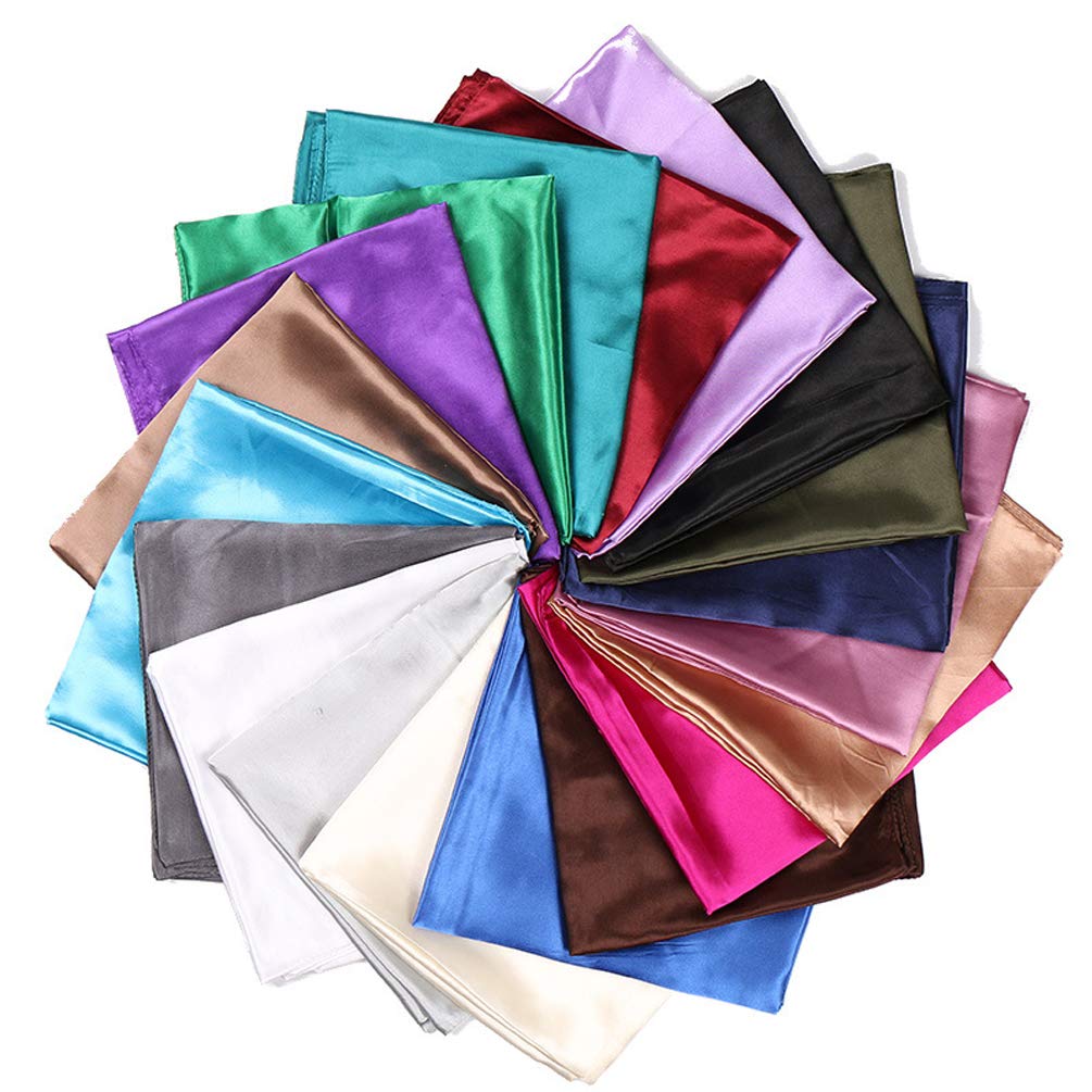 35" Womens Large Satin Square Scarf Silk Feeling Hair Wrapping Gift Headscarf Scarves Black