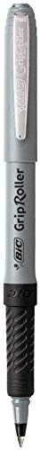 BIC Roller Glide Grip Pen, Fine Point (0.7mm), Black, 12-Count