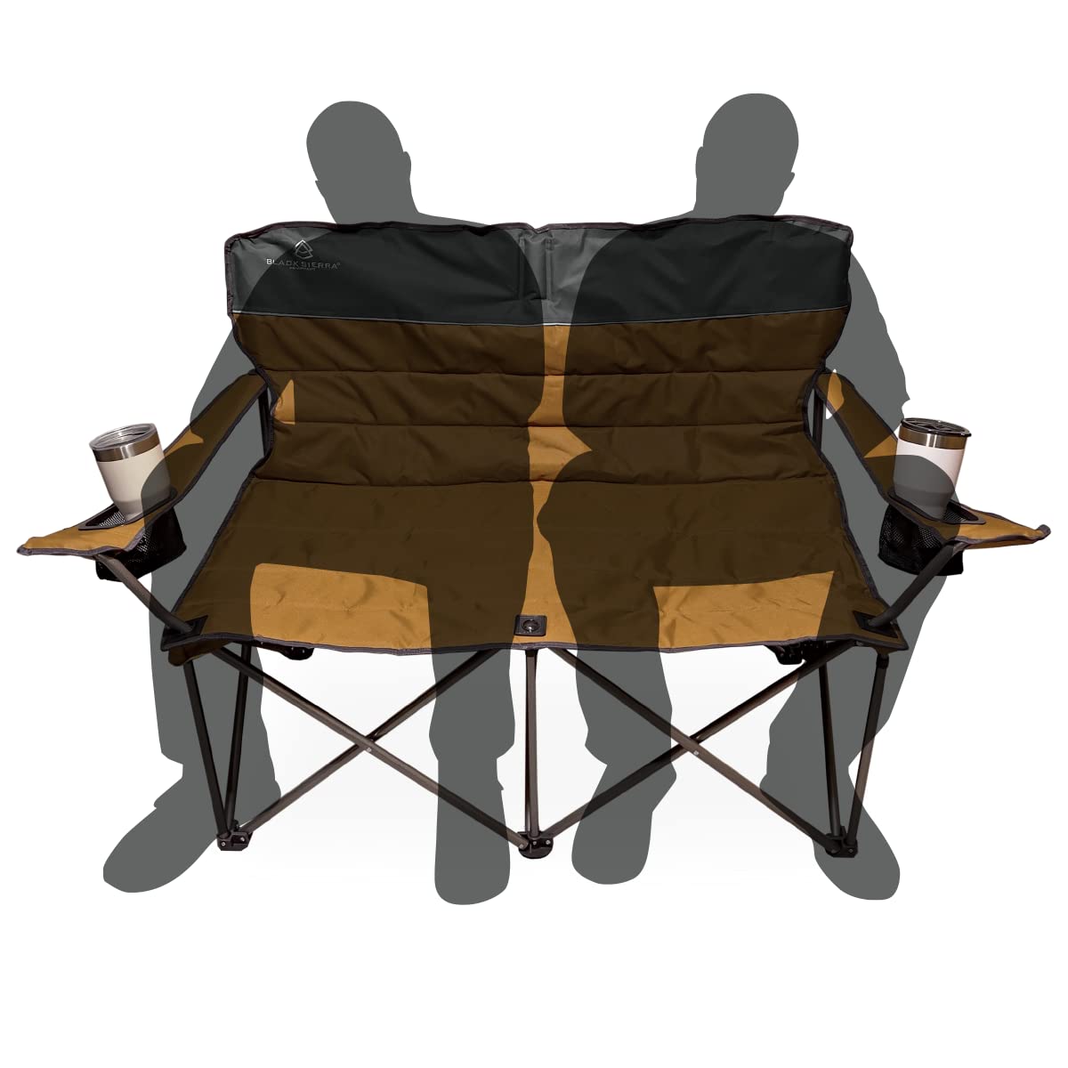 3 Piece Campfire Conversation Set for Camping, Patio, Hunting, Beach, Outdoor- Camping Folding Padded Loveseat with Deluxe Comfort Chairs- Set- Folding Set for Festivals, Beach, Camping