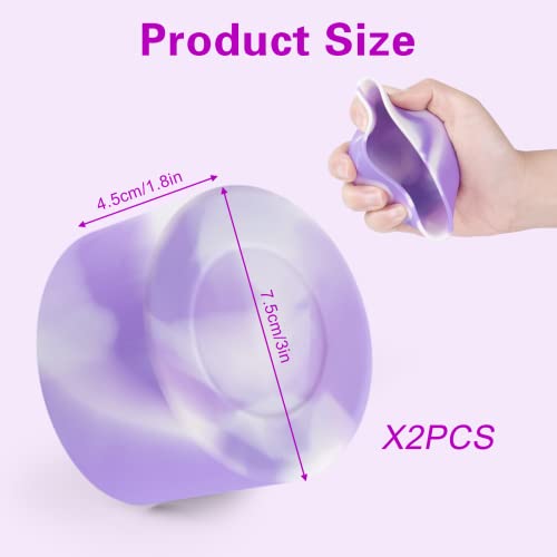 Atersala 2Pcs Silicone Cup Boot For Stanley Adventure Quencher Iceflow 20/30/40oz Tumbler With Handle,BPA-Free Protective Cover For Bottom Diameter 7.5cm/2.95in Travel Mug Bottle-Purple&White